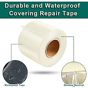 Tondiamo Greenhouse Repair Tape 4 Inch x 144 Feet Plastic Film Repair Tape Clear Film Repair Tape for Garden Greenhouse Tents Sheeting Coverings Sealing Patching Extra Strong Permanent Repair