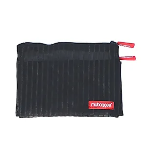 mybaggee Mesh Travel Knitting Bag with Zipper, Lightweight Nylon Storage Pouch for Yarns, Needles and Accessories. (Black)