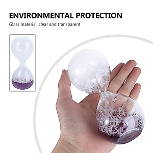 cabilock Hour Glass Glass Hourglass Timer Liquid Hourglass Liquid Motion Timer Hourglass Bubble Singing Hourglass Home Decorations Birthday Gifts (Purple) Water Wiggler