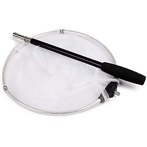 RESTCLOUD Insect and Butterfly Net with 12" Ring, 24" Net Depth, Handle Extends to 59 Inches (10" Ring, 48" Handle)