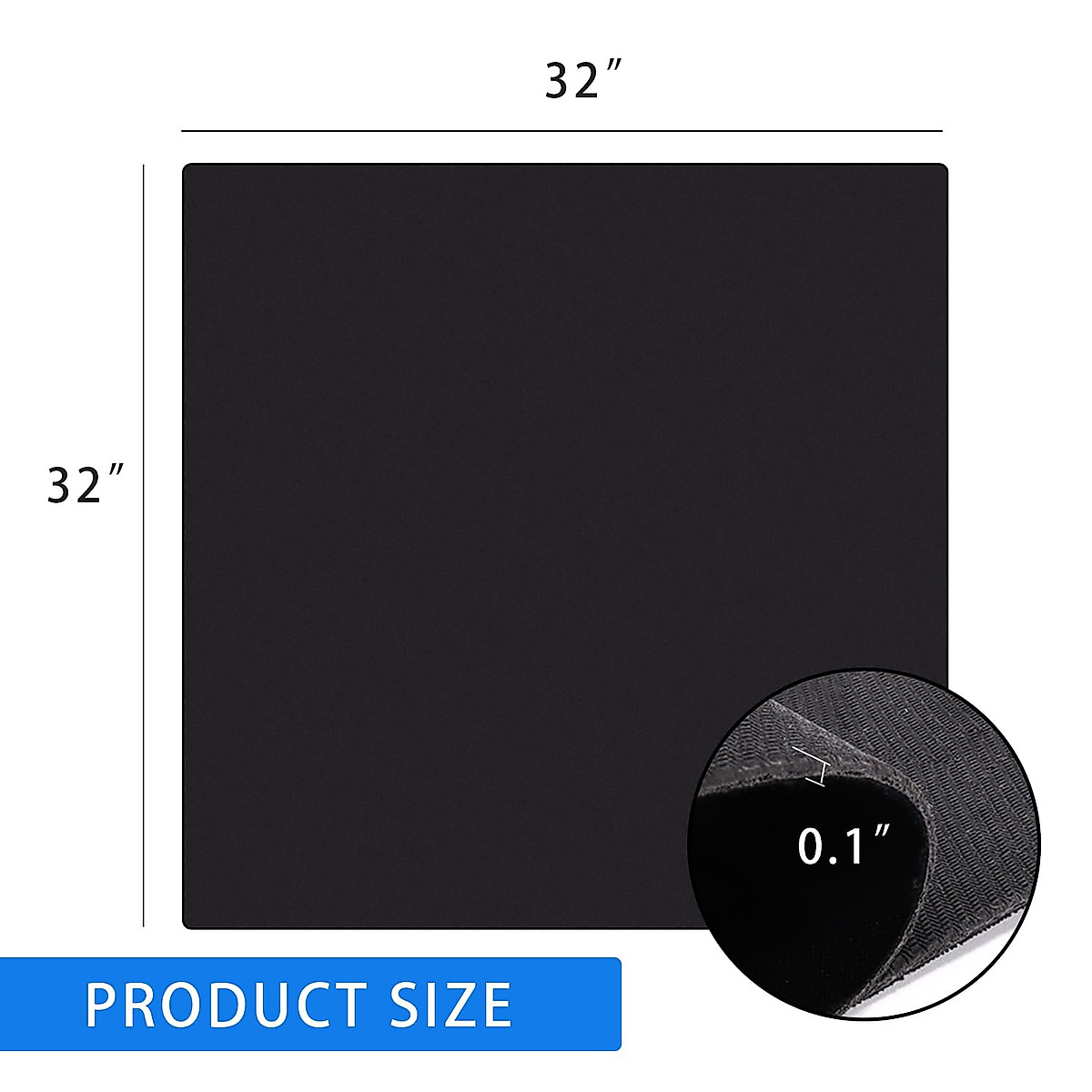 GSE Games & Sports Expert 32" x 32" Inches Rubber Anti-Slip Playmat, Mahjong, Dominoes, Poker Cards and Board Games Tabletop Cover Mat with Carrying Bag (Black)