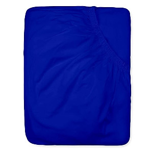 Gold Moon 650-Thread-Count 100% Egyptian Cotton King Size Sheet Set, Super Soft, Breathable, Solid Sateen Finish, 4 Piece Set, 18" Deep Pocket, Royal Blue
