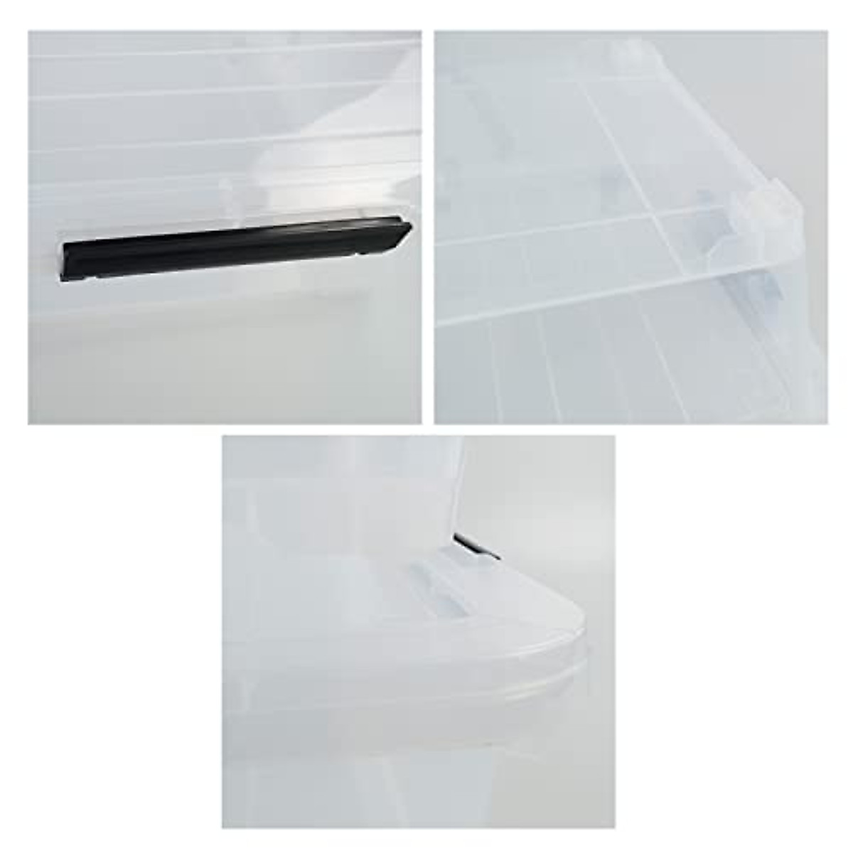 Yarebest 3-pack Large Underbed Storage Box, Shallow Clear Storage Bins with Lids and Wheels, 40 Quart