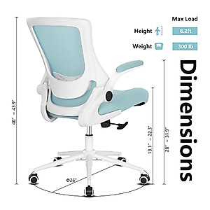 Misolant Desk Chair, Comfortable Office Chair, Ergonomic Chair, Mesh Office Chair with Adjustable Lumbar Support and Flip up Armrest, Recline Office Chair Ergonomic Desk Chair