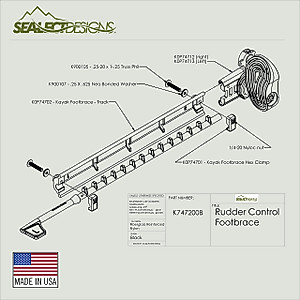 Sea-Lect Designs Kayak Adjustable Footbrace w/ Rudder Control (Black)
