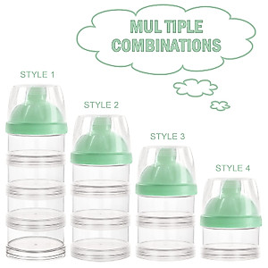 Accmor Baby Milk Powder Formula Dispenser, 4 Layers Stackable Formula Container for Travel, Non-Spill Snacks Formula Storage Container On The Go, BPA Free