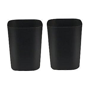Besli 2 Gallon Small Trash Can Garbage Can Wastebasket for Bathroom Bedroom Kitchen Office (Black, 2 Pack)