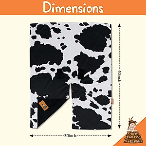 Dear Baby Gear Black and White Holstein Cow Baby Car Seat Canopy with Snap Button Opening — Double Layered Lightweight Cover Keeps Babies Cozy and Sheltered from The Sun — 40 x 30 Inches