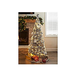 Sharper Image Pop-Up 6Ft. White Flocked Christmas Tree