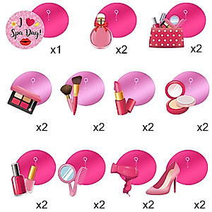 30 Pieces Spa Day Hanging Swirl Decorations, Makeup Party I Love Spa Sign Foil Swirls Ceiling Decor Cutout Card for Girl Women Nail Birthday Theme Party Baby Shower Supplies