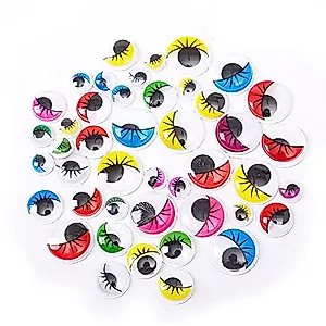 100pcs/50pcs Self-Adhesive Googly Wiggle Eyes DIY Scrapbooking Crafts Projects DIY Dolls Accessories Crafting(Multicolor Mixed 42PCS)