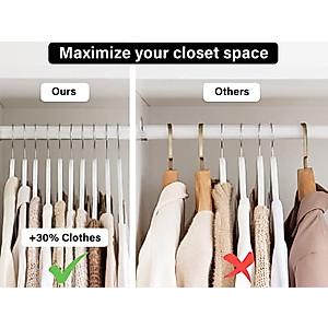 StorageWorks White Wooden Hangers, 10 Pack Slim Natural Wood Hangers, Premium Solid Wood Clothes Hanger for Tank Top, T-Shirt, Strap Dress