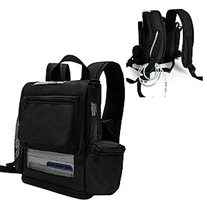 O2TOTES USA Lightweight Carrier for Inogen One G5 Oxygen Concentrator, Portable Oxygen Backpack with Adjustable Straps & Zippered Pockets (Black) Patented Design, New heavy duty zippered bottom