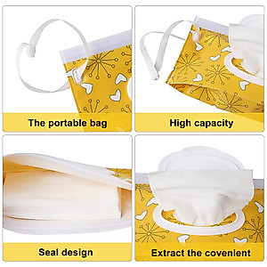 FEBSNOW 6 Pack Baby Wipes Dispenser, Portable Refillable Wipe Holder, Baby Wipes Container, Reusable Wipes Case, Baby Travel Wet Wipes Pouch