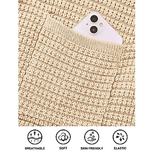 PRETTYGARDEN Women's Knit Cardigan Sweaters Fall Fashion Long Sleeve Open Front Button Down Trendy Casual Sweater Jacket (Beige, Large)