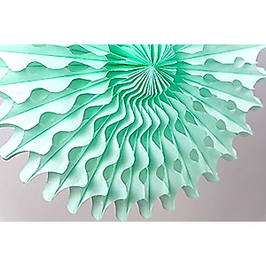 Mint Gold Birthday Decorations Mint Cream Gold Polka Dot Paper Fans for Trial Baby Shower Decorations Mint Gold Wedding/Mint First Birthday Decorations Mint Gold Bridal Shower Decorations