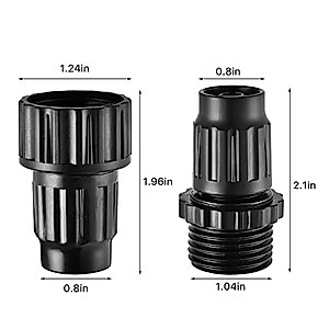 Milkary 5 Sets Garden Expandable Hose Repair Kit, Plastic Water Faucet Adapter Hose Female Male Connectors with 10 Pieces 3/4 Inch Rubber Gaskets, Garden Hose Fittings