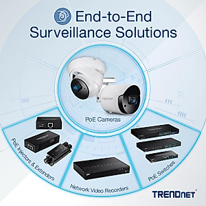 TRENDnet 8-Port 10/100Mbps PoE Switch, 4 x 10/100 Ports, 4 x 10/100 PoE Ports, 30W PoE Power Budget, 1.6 Gbps Switching Capacity, 802.3af, Lifetime Protection, Black, TPE-S44