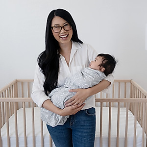 HALO 100% Cotton Sleepsack Swaddle, 3-Way Adjustable Wearable Blanket, TOG 1.5, Confetti Mickey Grey, Small, 3-6 Months