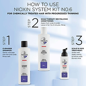 Nioxin System 6 Scalp Therapy Conditioner with Peppermint Oil, Treats Dry Scalp, Provides Moisture Control & Balance, For Bleached & Chemically Treated Hair with Progressed Thinning, 10.1 fl oz