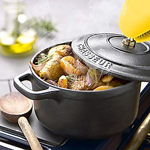 KUFUNG Silicone Cooking Pinch Grips Oven Mitts, Finger Protector Pot Holder for Kitchen,Cooking,Baking,BBQ - Heat Resistant Gloves (Yellow)