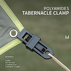 AKOAK Outdoor Tent Clip Reinforced Windproof and Waterproof Canopy Clip, Reusable Multi-Purpose Camping Clip, Adjustable Tent Lock Clip Shade Cloth Plastic Clip, Pack of 6