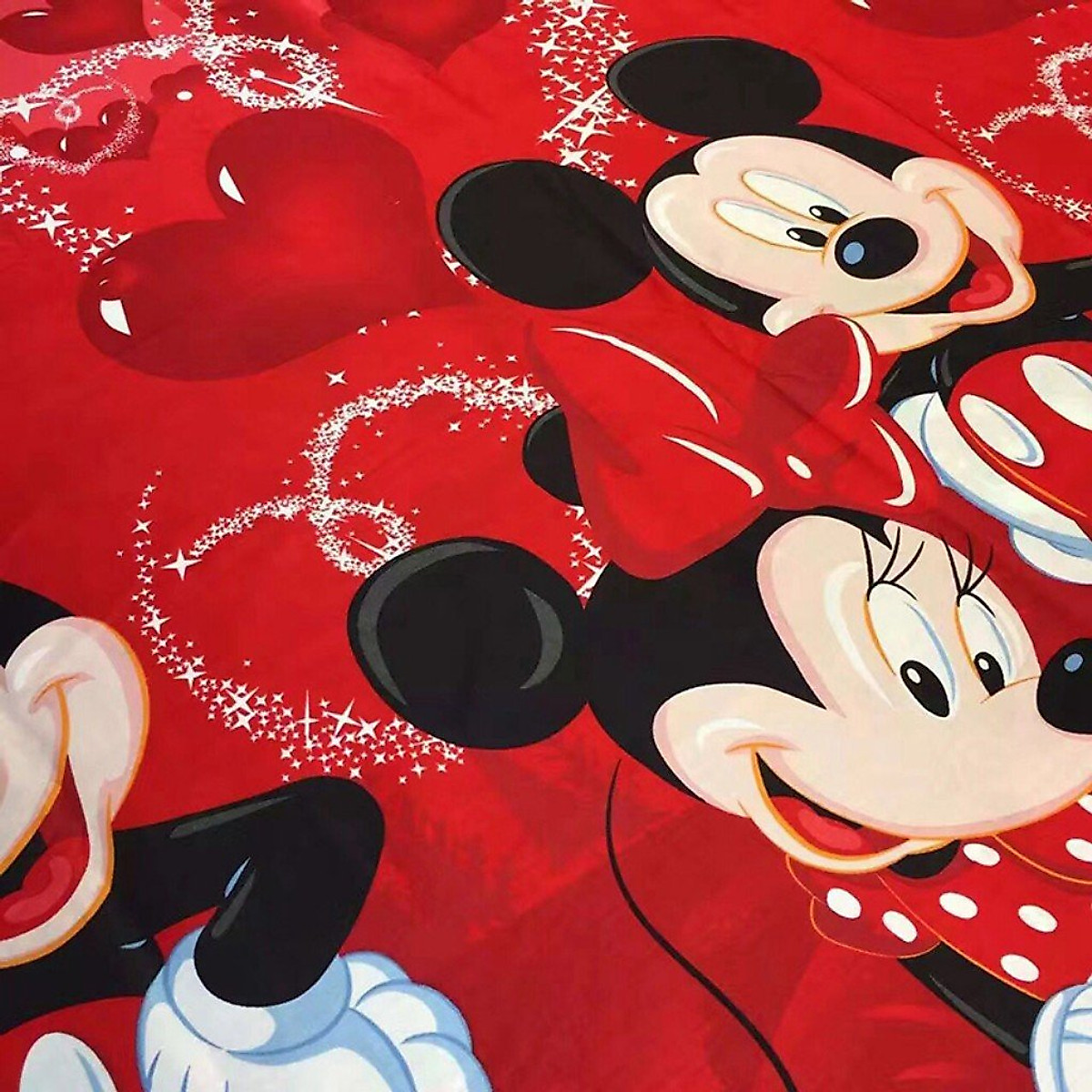 Haru Homie 100% Cotton Kids Reversible Printing Mickey Mouse Couples Duvet Cover 2PCS Bedding Set with Zipper Closure, Twin(No Comforter)