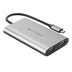 HyperDrive Dual 4K HDMI Adapter for M1/M2 MacBook 2X HDMI, Pass-Through Charging