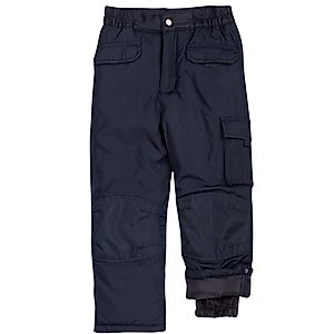 Cherokee Kids' Snow Pants - Boys and Girls Insulated Heavyweight Water-Resistant Ski Pants (4-18), Size 16/18, Black