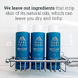 Oars + Alps Men's Moisturizing Body and Face Wash, Skin Care Infused with Vitamin E and Antioxidants, Sulfate Free, Fresh Ocean Splash, 3 Pack