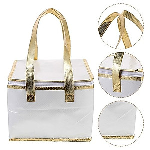 iplusmile Insulated Food Delivery Bags 8 inch Grocery Pizza Tote Bags Aluminum Pouch Foldable Heavy Duty Storage Container For Hot And Cold Food Restaurants 30X30X27CM