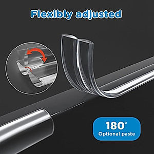 Baby Proofing, 0.6in Edge Protector Strip Clear, Thickened Silicone Soft Corner Protectors with Upgraded Pre-Taped Strong Adhesive, 6.6ft Edge Protectors for Sharp Corners of Cabinets, Tables, Drawers