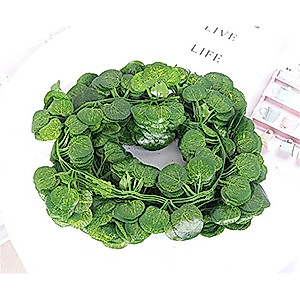 U-K Artificial Vine Reptile Terrarium Box Habitat Decoration Lizard Green Fake Plants Leaves Useful