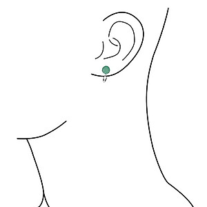 Simple Light Green Aventurine Gemstone Bead Round Ball Clip On Earrings Non-Piercing .925 Sterling Silver 8MM