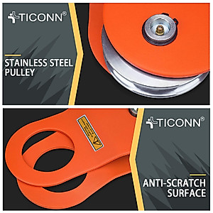 TICONN 10 Ton Winch Snatch Block Towing Pulley Blocks 22,000 LBS Capacity, Heavy Duty Offroad Recovery Accessory for Truck, Tractor, ATV & UTV