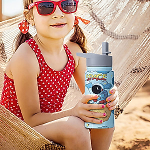 Weboia Astronaut water bottle kids For School Insulated Mug Birthday Gifts For Girls Stainless Steel space Water Bottles with straw christmas gifts for Boys 15 oz