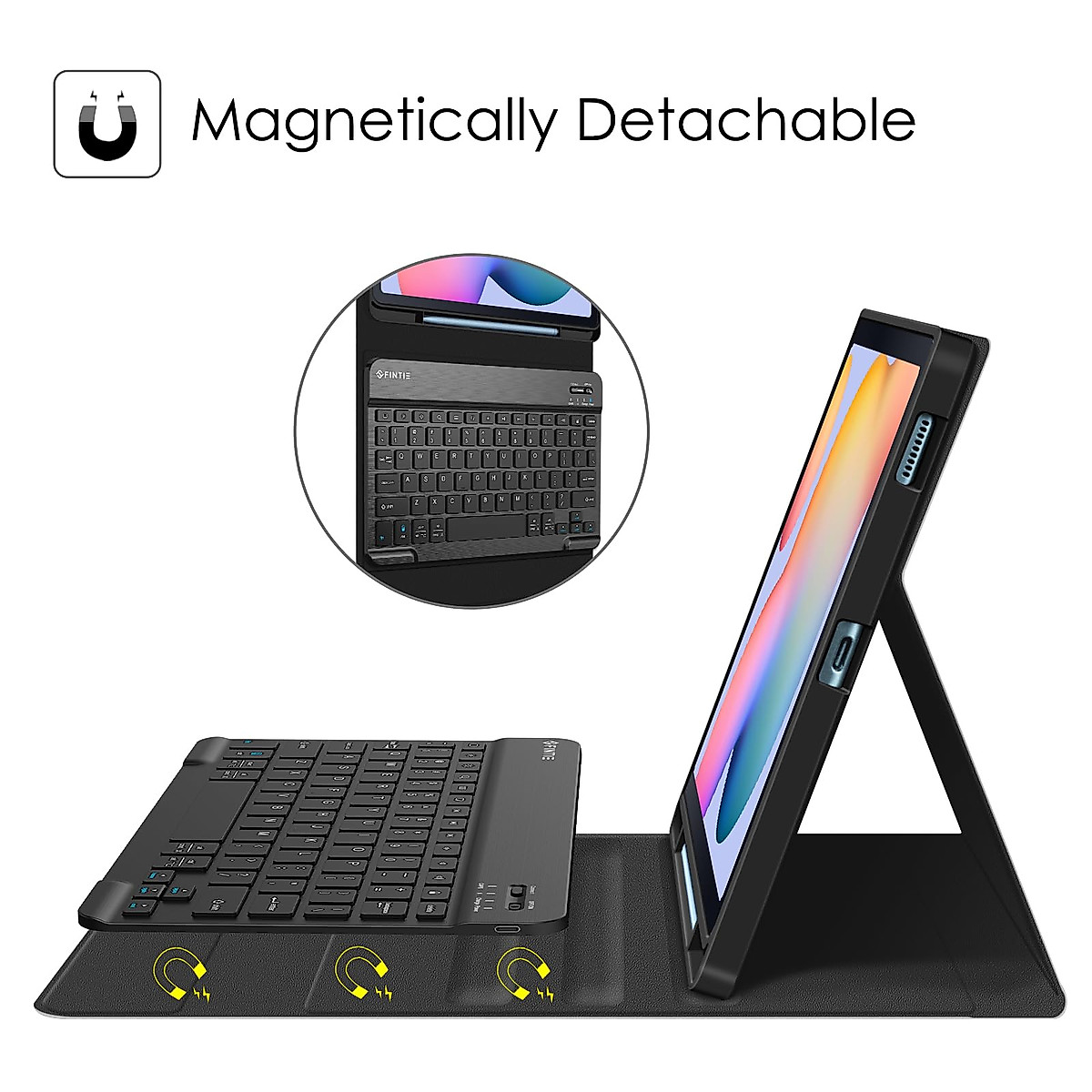 FINTIE Keyboard Case for Samsung Galaxy Tab S6 Lite 10.4 Inch 2024/2022/2020, Soft TPU Back Cover with S Pen Holder Detachable Wireless Bluetooth Keyboard, Composition