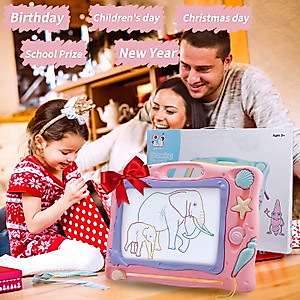 Automoness Magnetic Drawing Board for Kids, Toddler Toys for 1-4 Years Boys & Girls, Color Erasable Doodle Writing Pad, Learning Painting Pad, Preschool Educational Toy for Toddlers, Kids Gift (Pink)