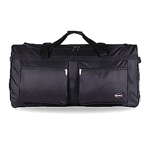 Green Traveler 30" /36" /40" Rolling Duffle Bag Travel Wheeled Luggage Suitcase (Black, 30 inch)