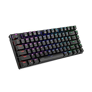 Teerwere Gaming Keyboard 81 Key USB Wired RGB Backlit Blue Switch Mechanical Gaming Keyboard ABS Keycaps Mechanical Gaming Keyboard (Color : Black, Size : One Size)