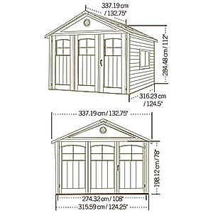 Lifetime 60187 11 x 11 Ft. Outdoor Storage Shed, Desert Sand