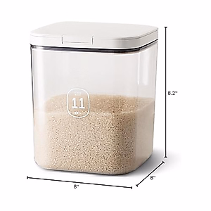LivLab Flour Container 20LBS - 10 L /10.5 QT /10 KG - Rice Container Storage Food Grain Container Bins Household for Kitchen Pantry Organization (11L)