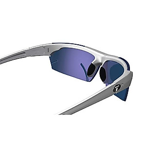 Tifosi Jet 0210400677 Wrap Sunglasses,Metallic Silver Frame/Smoke Blue Lens,One Size