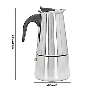 TOTITOM Stovetop Espresso Maker, Moka Pot, Italian Coffee Maker, Classic Cafe Percolator Maker, Stainless Steel Moka Cafe Pot Maker for Home Office Use(02)