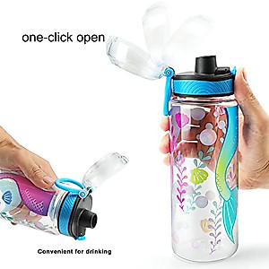 Cute Water Bottle for School Kids Girls, BPA FREE Tritan & Leak Proof & Easy Clean & Carry Handle, 23oz/ 680ml - Mermaid