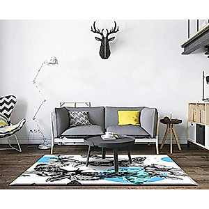 Home Area Runner Rug Pad Death's Head Hawk Moth and Dog Roses Hand Drawn Vector Seamless Thickened Non Slip Mats Doormat Entry Rug Floor Carpet for Living Room Indoor Outdoor Throw Rugs