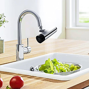 Cxqbsmy 6 in 1 Waterfall Kitchen Faucet, 360° Swivel Faucet Extender for Kitchen Sink, Anti-Splash Kitchen Faucet Head Replacement, Swivel Waterfall Kitchen Faucet for Washing Vegetable Fruit
