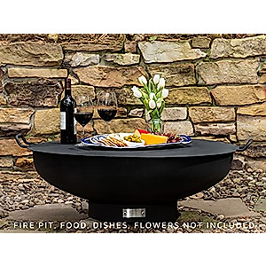 Peak52-38" Carbon Steel Table Top Fire Pit Lid - Made in The USA - Weather Resistant Metal Fire Pit Cover for Outdoor Wood or Gas Fire Pit Black Finish