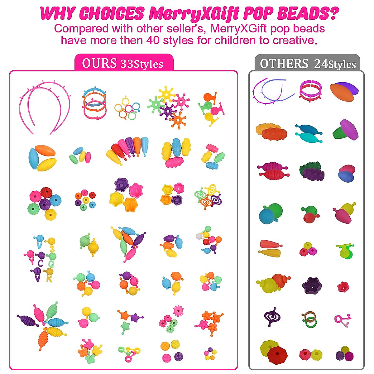 Pop Beads - 550+Pcs DIY Jewelry Making Kit for Toddlers 3,4,5,6,7,8 Year Old, Kids Snap Beads Set Art and Crafts Creativity Toys for Girls Birthday Gifts