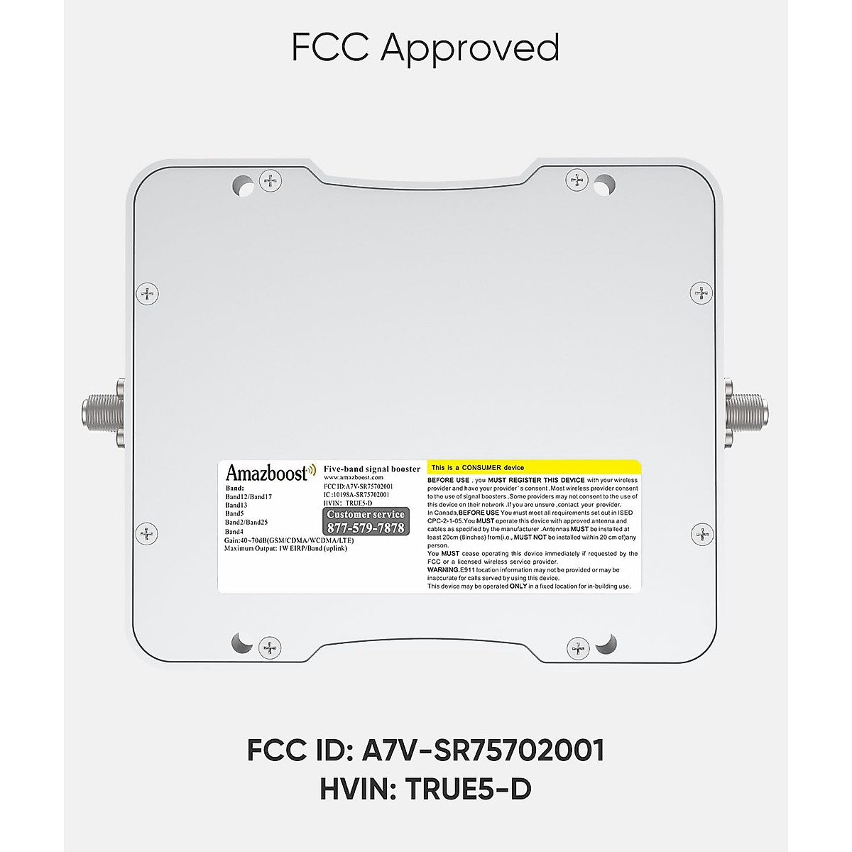 Amazboost Cell Phone Signal Booster for Home, Supports 5,000 SQ FT Area, All U.S. Carriers - Compatible with Verizon, AT&T, T-Mobile, Sprint & More-FCC Approved 5G 4G LTE 3G Cell Phone Booster